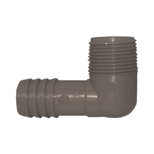 GENOVA 352807 Insert Elbow, 3/4 in Insert x MIP, 200 psi, Polypropylene/PVC - Wilco Farm Stores
