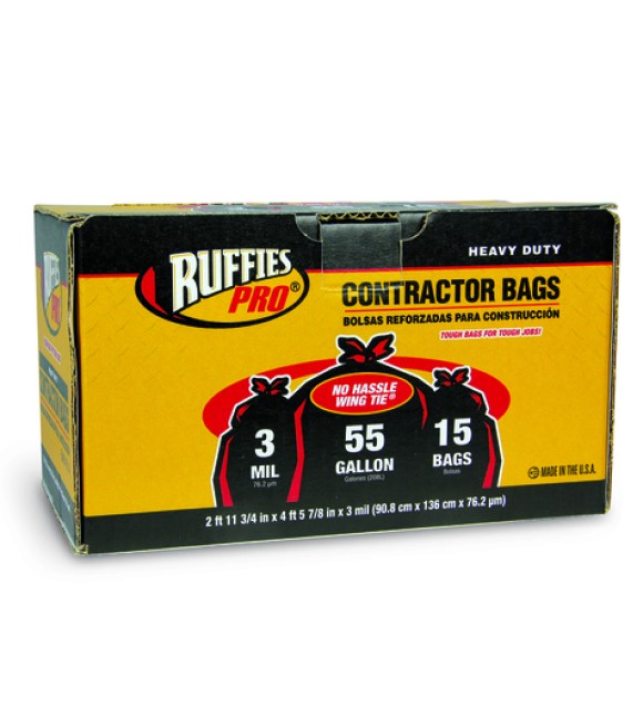 Ruffies Pro, Heavy Duty Industrial 55 Gallon Drum Liner, 15 Pack ...