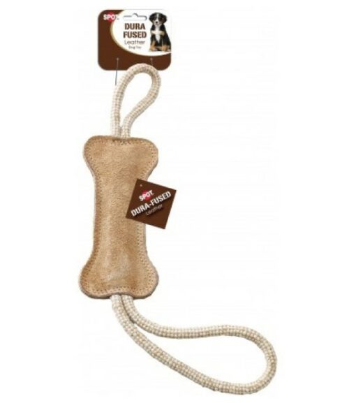 Spot, 18" Dura-Fuse Leather Bone Tug Dog Toy - Wilco Farm Stores