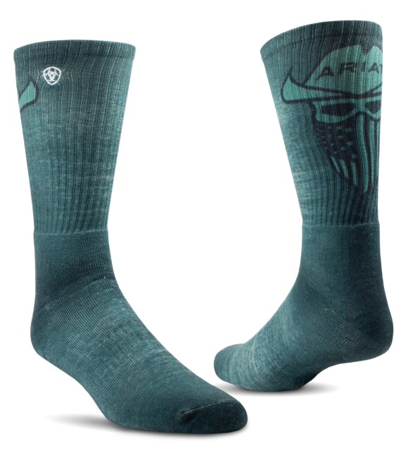 Ariat, Men's Incognito Graphic Crew Work Sock Multi Color Pack, 2 pk ...