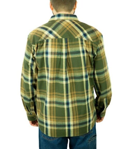 Five Brothers, Men's Green 9 oz 1/2 Zip Front Logger Flannel, 5900R ...