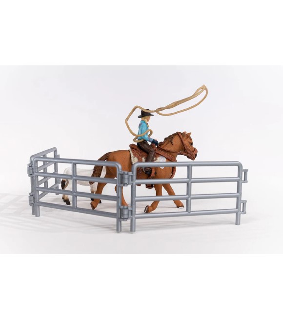 Schleich, Cowgirl Team Roping Fun Toy Figure Set, 9 pc - Wilco Farm Stores