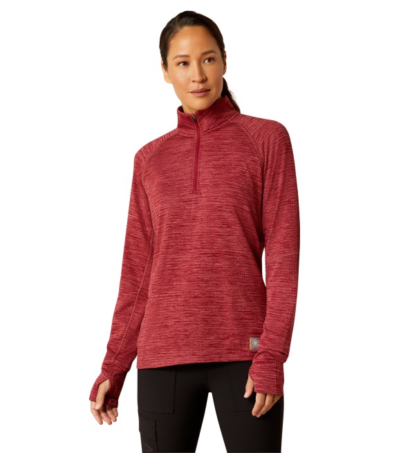 Ariat, Ladies' Tibetan Red Rebar Gridwork Base Layer 1/4 Zip T-Shirt - Wilco Farm Stores