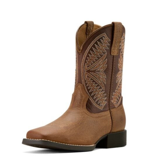 Old West, Girl's Pink and Brown Square Toe Western Boot Old West, Girl's Pink and Brown Square Toe Western Boot