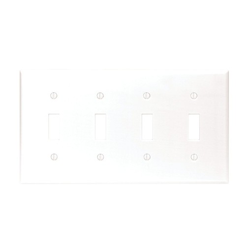 Leviton 4-Gang Plastic Toggle Switch Wall… e, White | Wilco