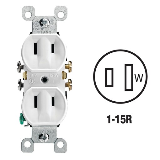 Leviton 15A White Residential Grade 1-15R… x Outlet | Wilco