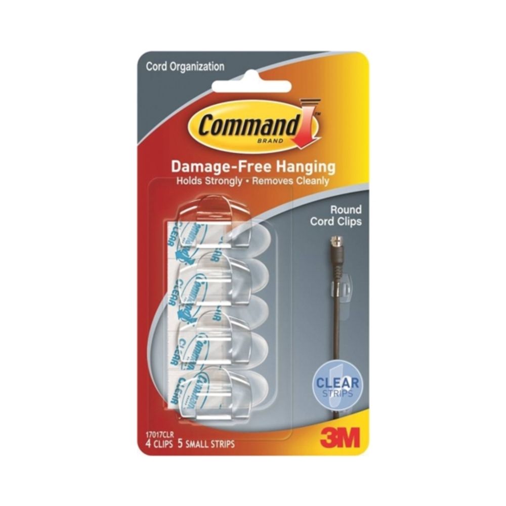 Command 17017CLR Cord Clip, Plastic, Transparent | Wilco