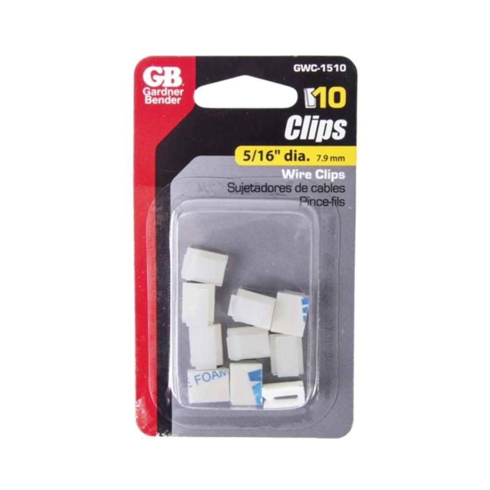 GB GWC-1510 Stick-On Wire Clip, Poly, White | Wilco