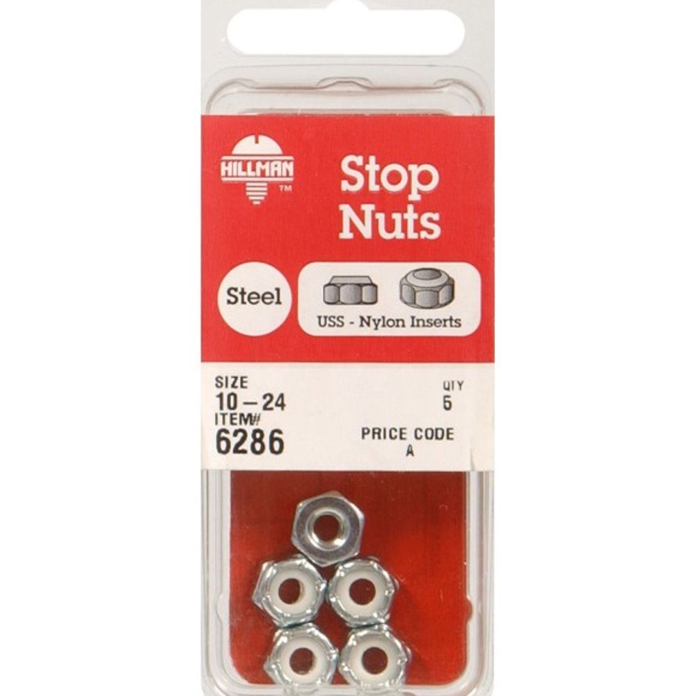 Hillman, #10-24 Zinc-Plated Nylon Insert S… ts, 5 pk | Wilco