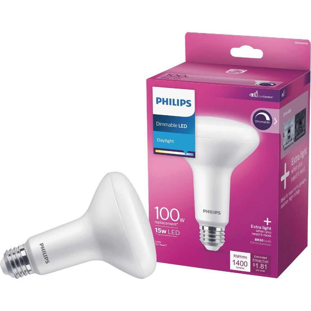 Philips 100W Equivalent Daylight BR30 Medi… ght Bulb | Wilco