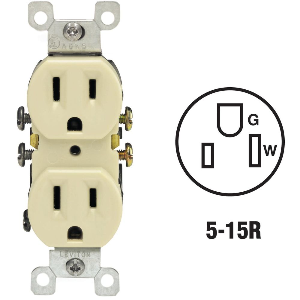 Leviton 15A Ivory Shallow Grounded 5-15R D… x Outlet | Wilco