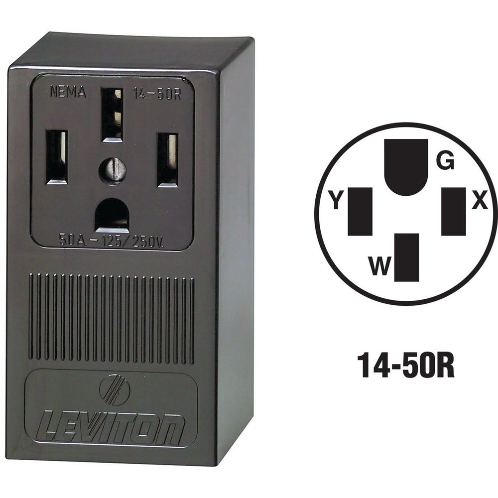 Leviton 50A Surface Mount Black 14-50R Gro… r Outlet | Wilco
